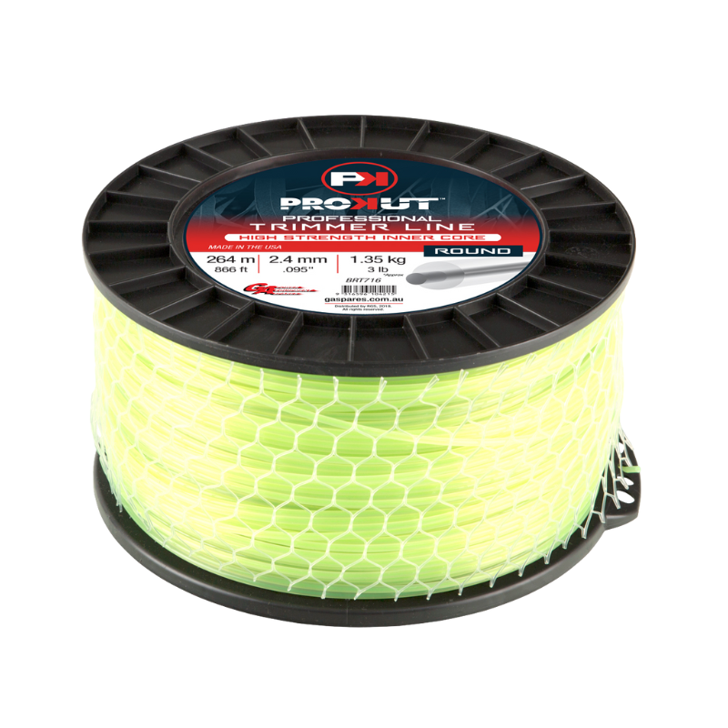 GA PROKUT Round Green Core Trimmer Line 2.4mm (.095") x 264 metres Spo