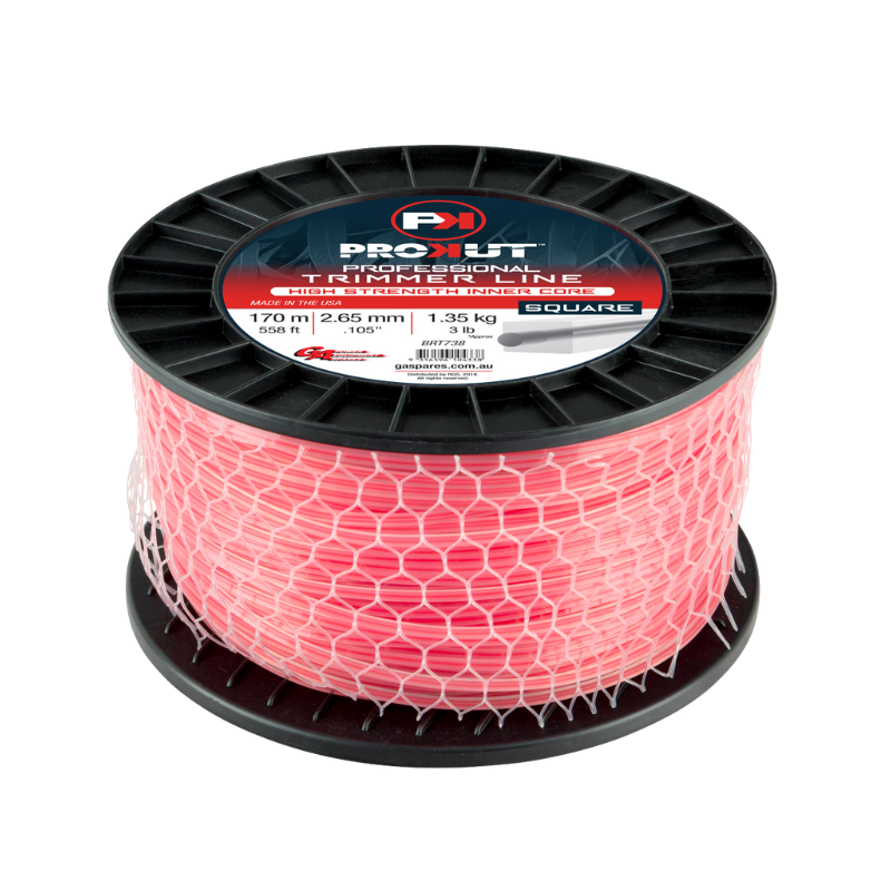 GA PROKUT Square Pink Core Trimmer Line 2.65 mm .105 × 170 m Spool BRT